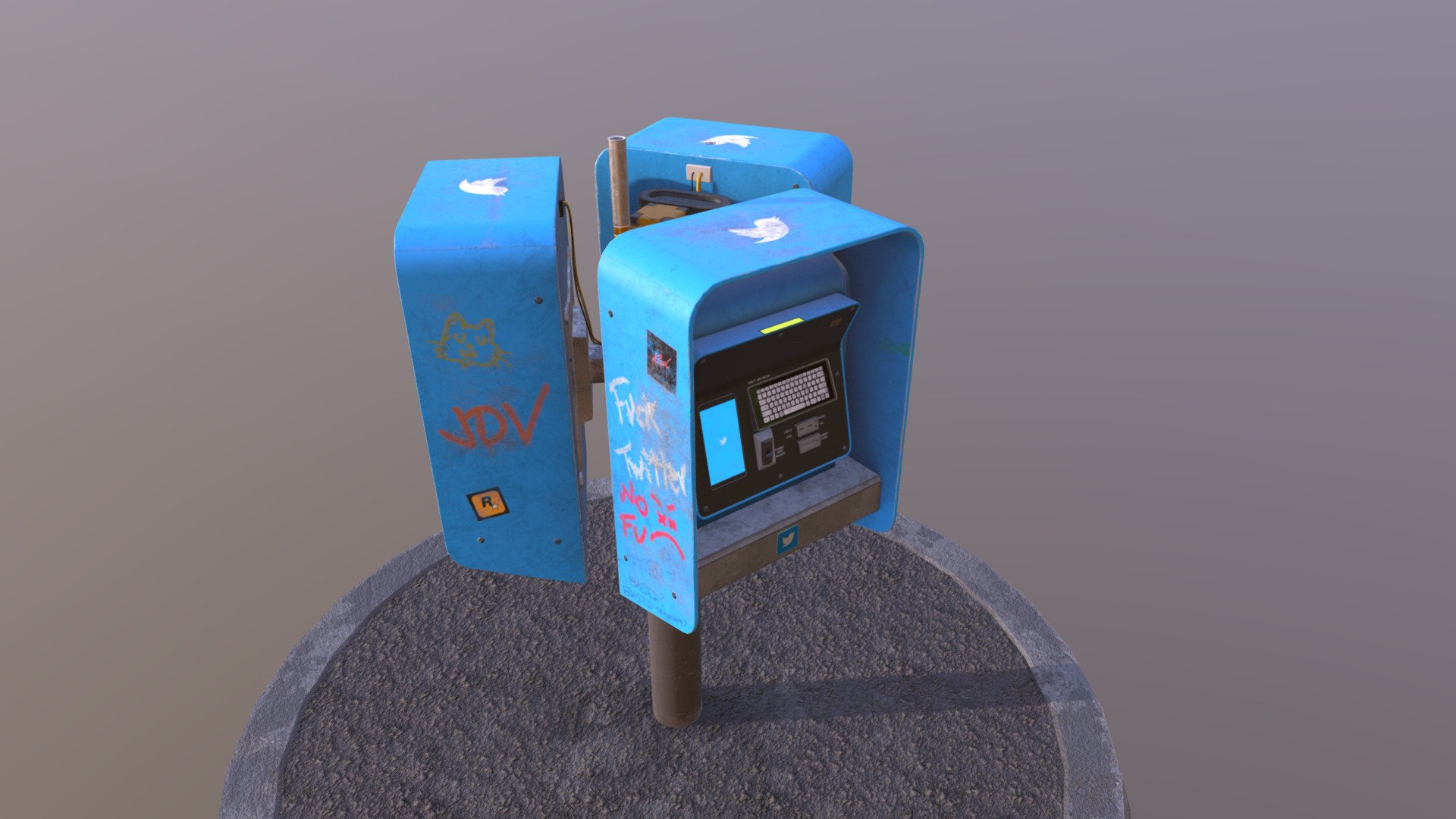 Public Twitter Machine - 3D model by joeysODDvision [edbed9f] - Sketchfab