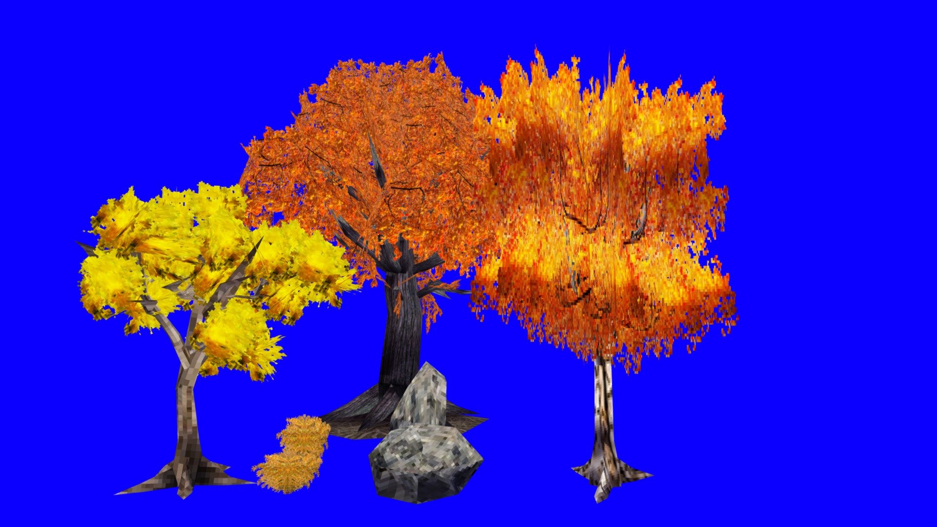 PSX Autumn Trees - rocks - bushes - Download Free 3D model by Seifert ...