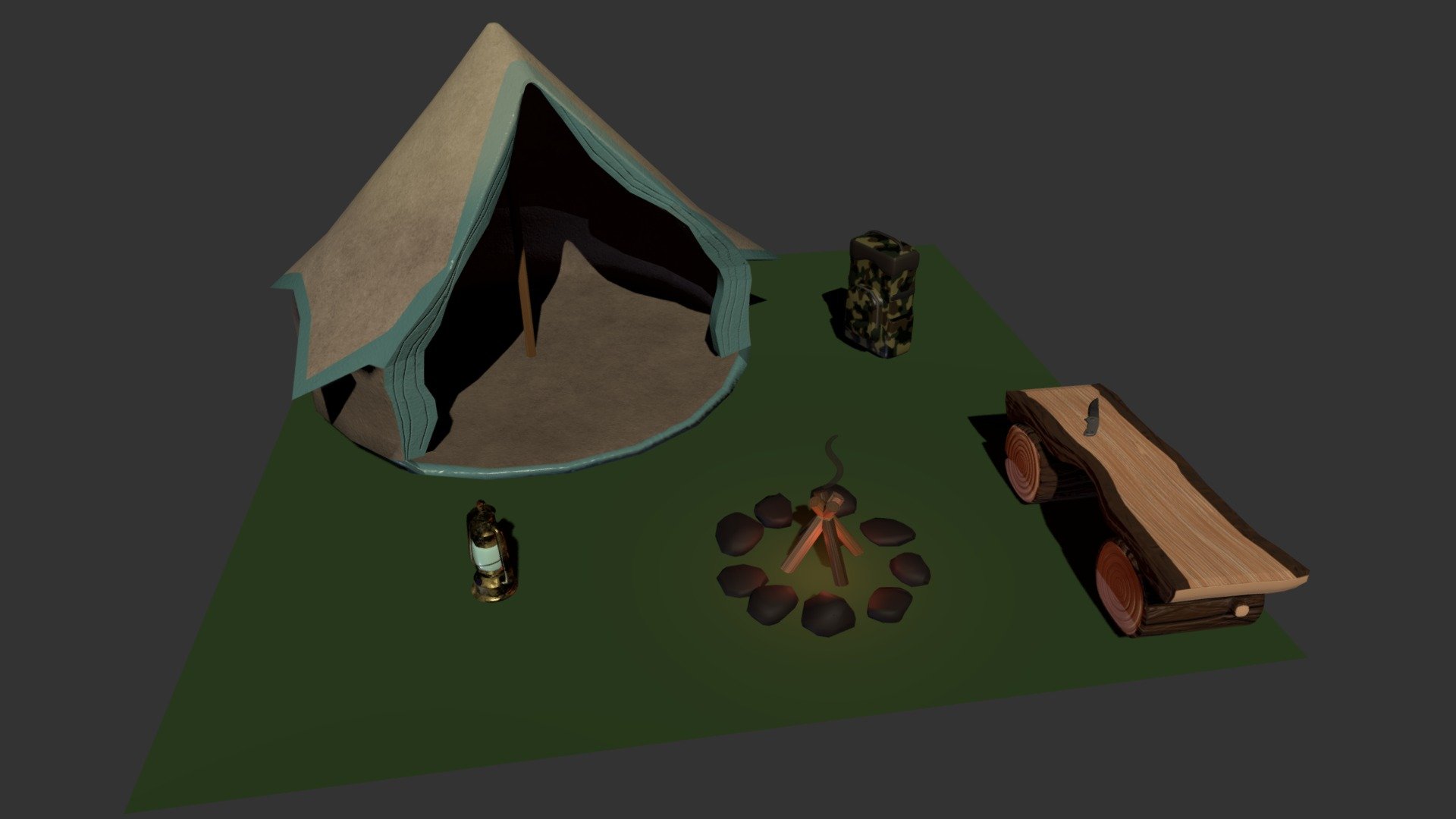 Cozy Campsite - 3D model by elinos [edd1479] - Sketchfab