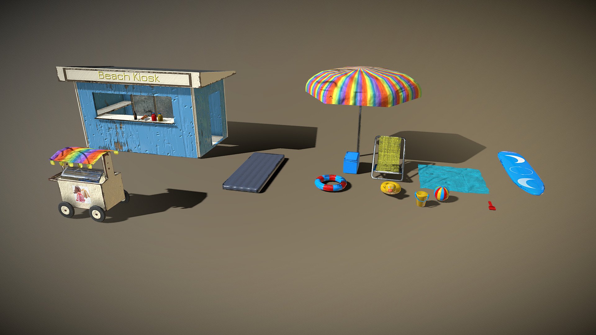 Old Beach props - Buy Royalty Free 3D model by Thunder (@thunderpwn ...