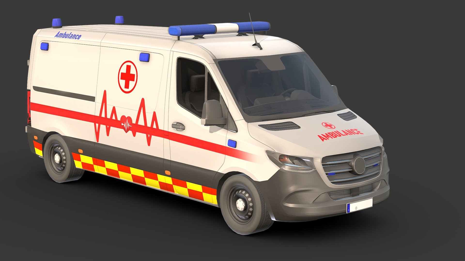 ambulance car - 3D model by Sidra (@Sidramax) [ede02e5] - Sketchfab