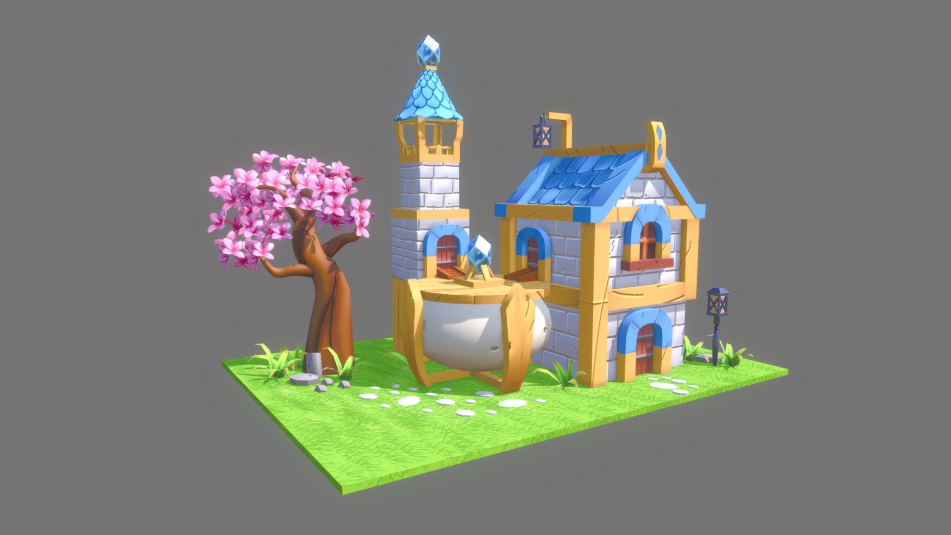 Stylized House - Download Free 3D model by 3DK.Duangjai.ka ...