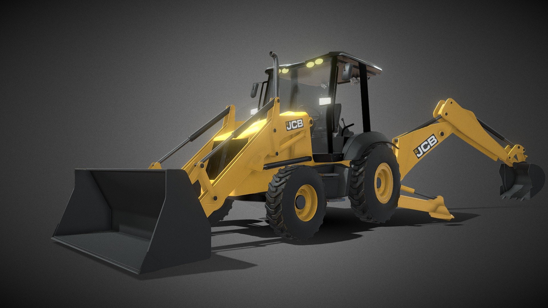 3CX-14 backhoe loader - 3D model by BirdofCinder [ede82a4] - Sketchfab