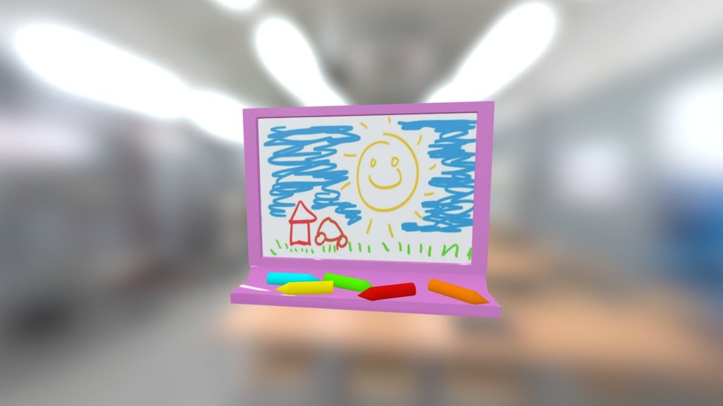 Kid's Whiteboard - 3D model by Charlotte (@charll) [ede8f31] - Sketchfab