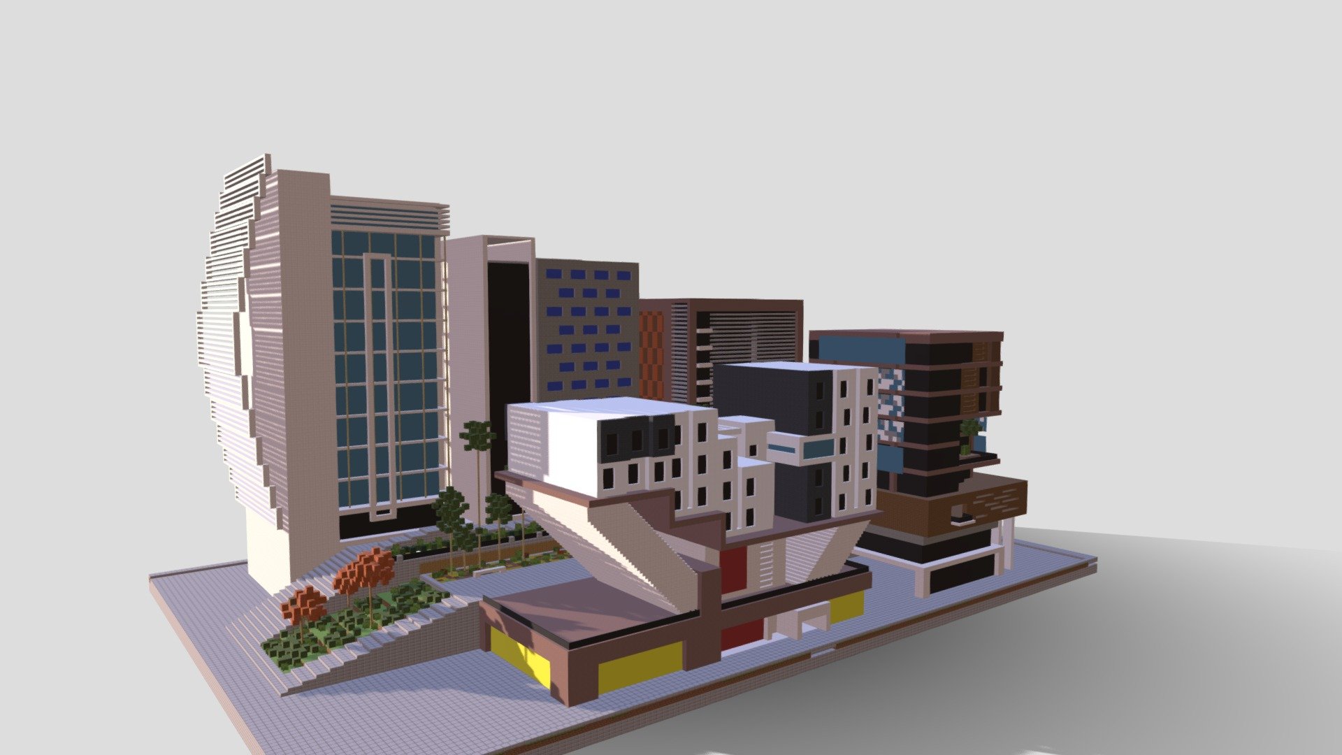 Minecraft Modern Office Buildings - Download Free 3D model by jar ...