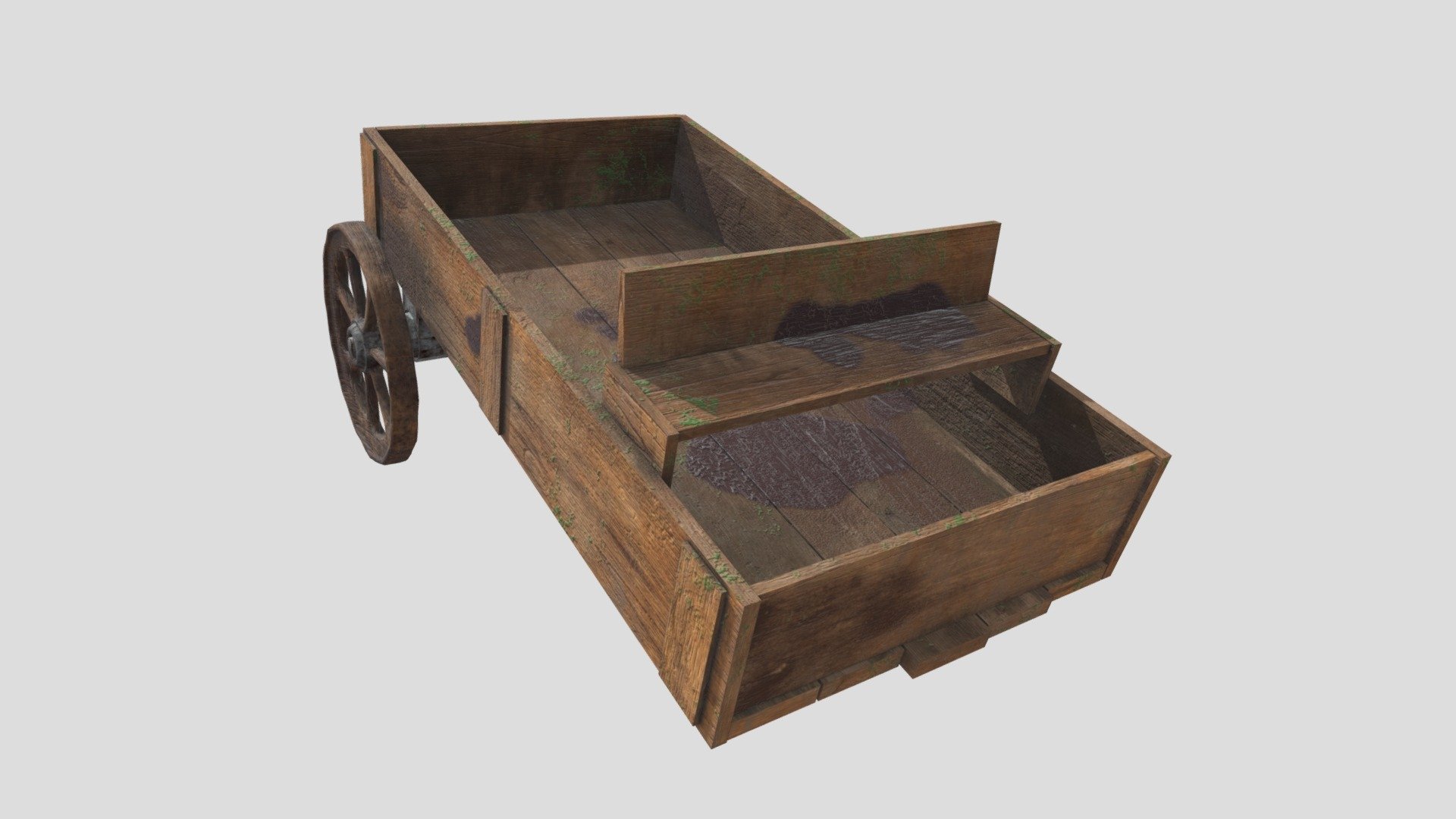Broken Wooden Cart - 3D model by Thedoll [edf0f77] - Sketchfab