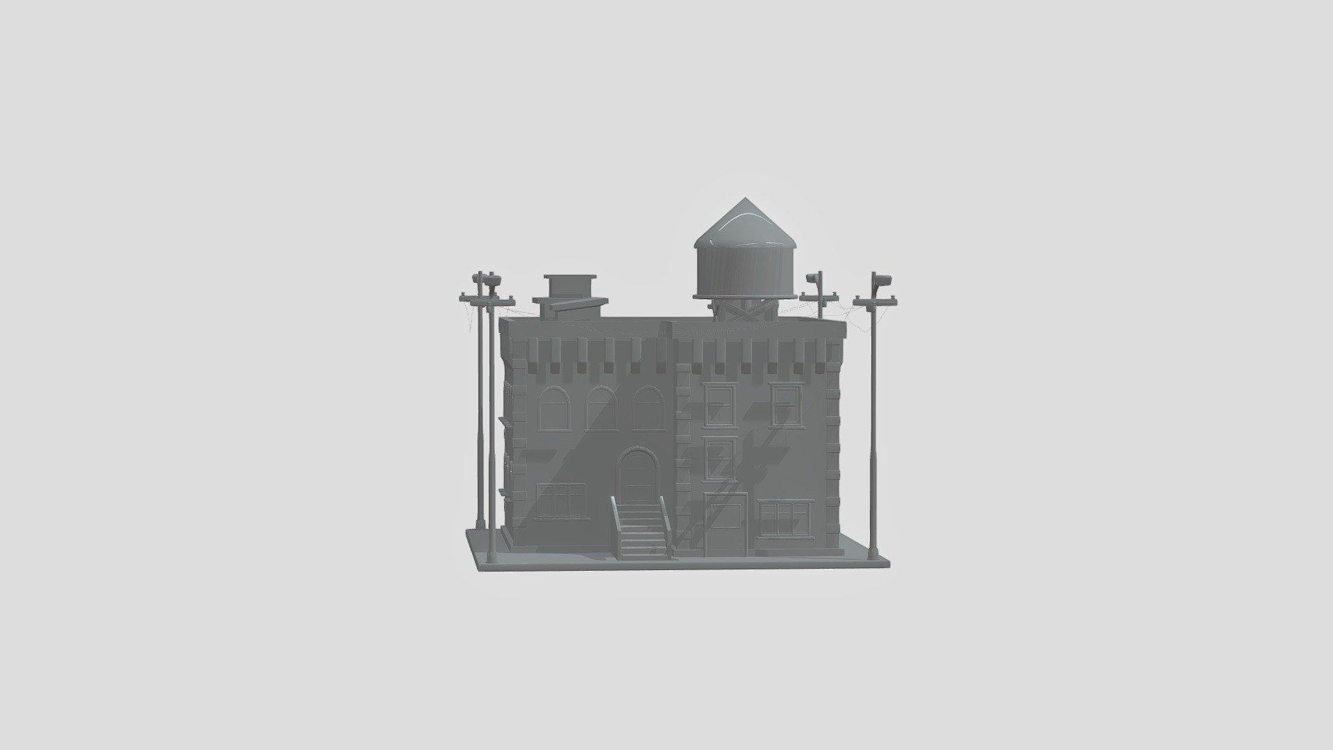 cartoon building - 3D model by renderlevel [edf2cb7] - Sketchfab