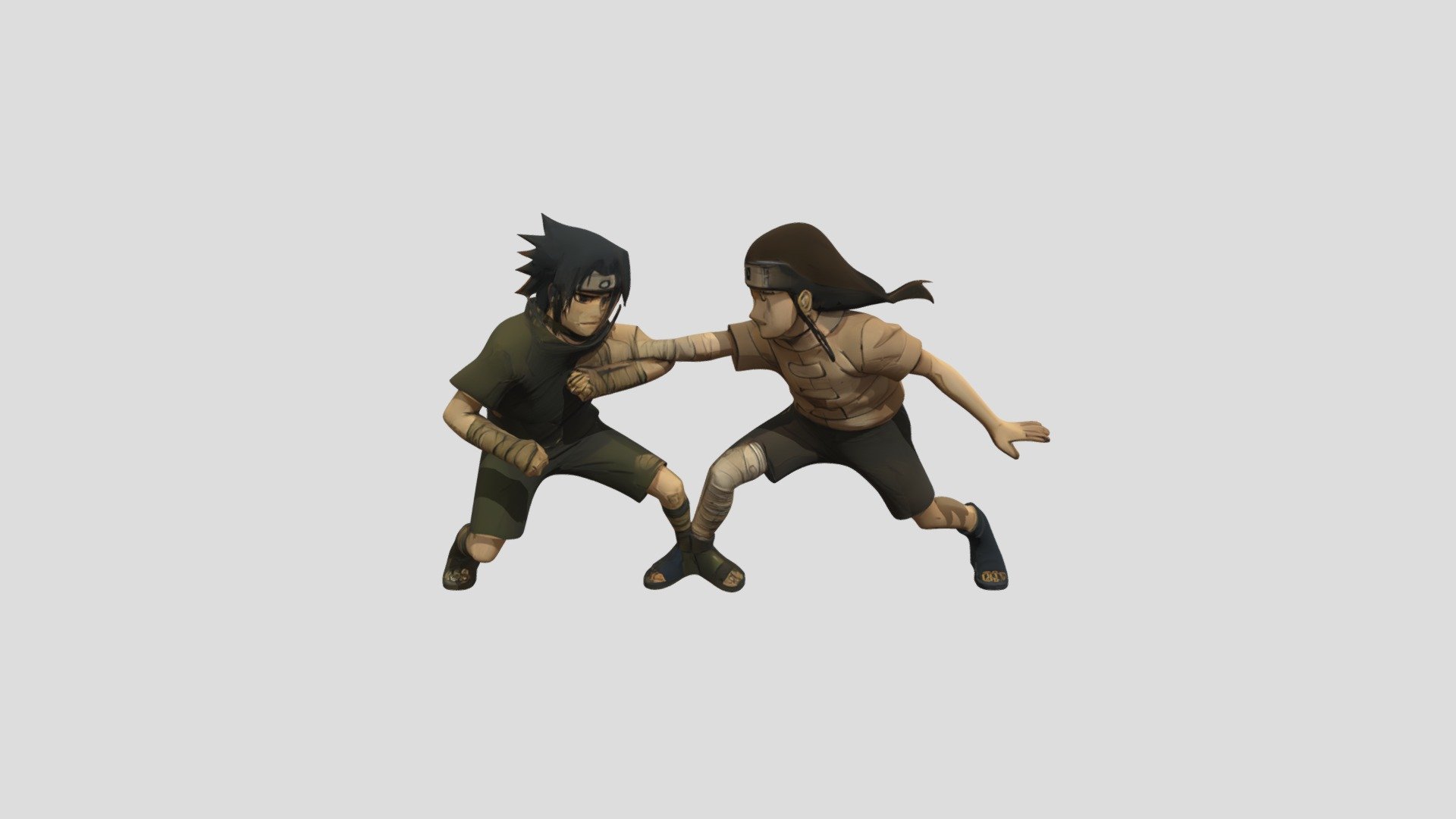 Sasuke Uchiha vs Neji Hyuga (Chunnin Exam) - Download Free 3D model by ...