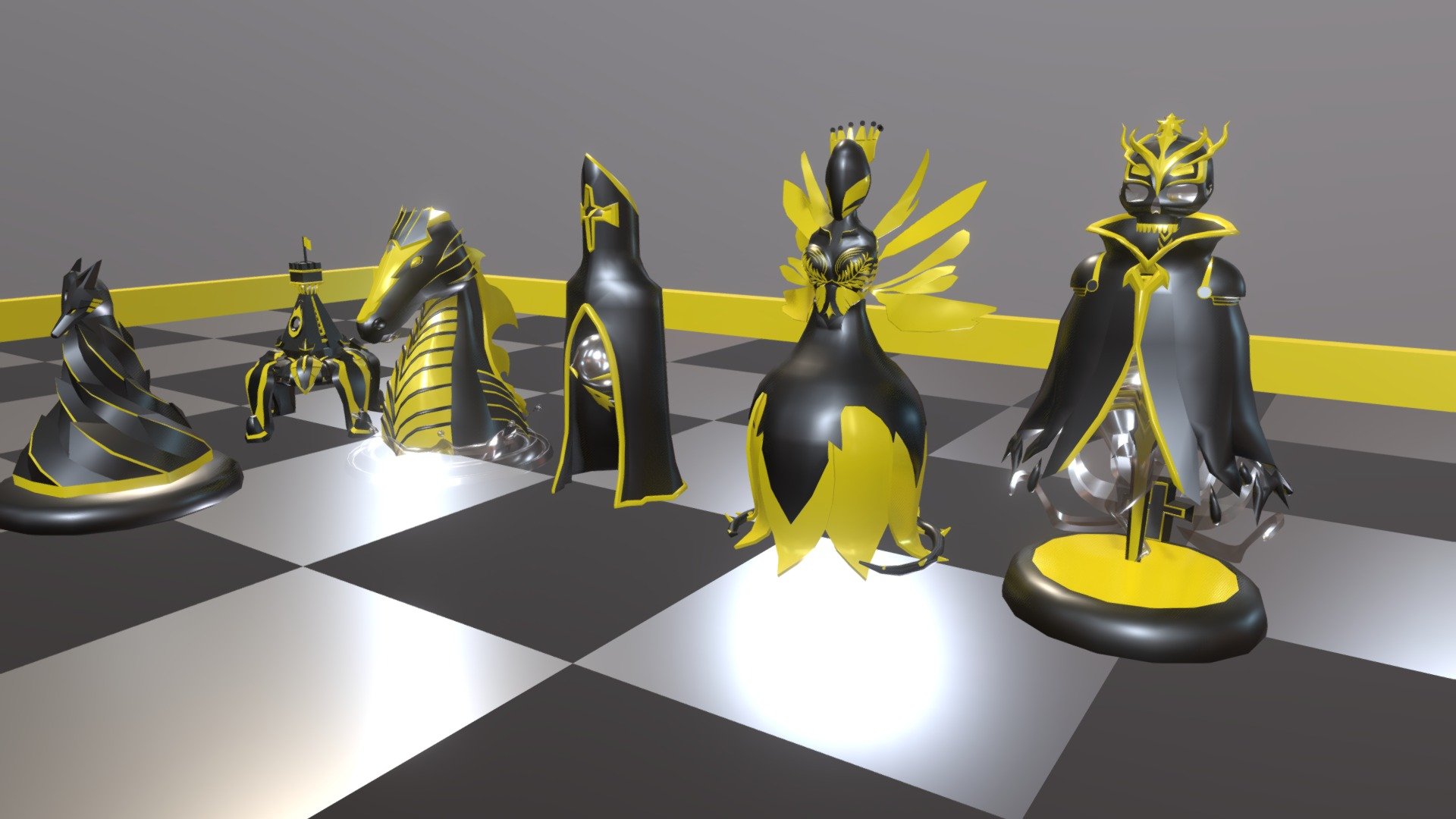 Chess in fantasy style design - 3D model by Novinia [ee06e68] - Sketchfab