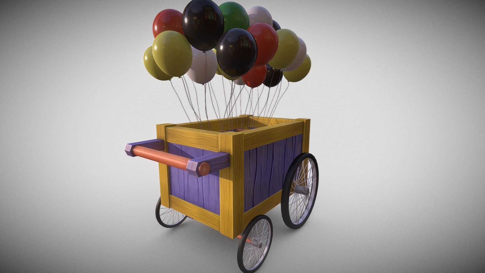 Stylized Baloon Cart | Hand Painted - 3D model by Divasurya22 [ee1207b] - Sketchfab