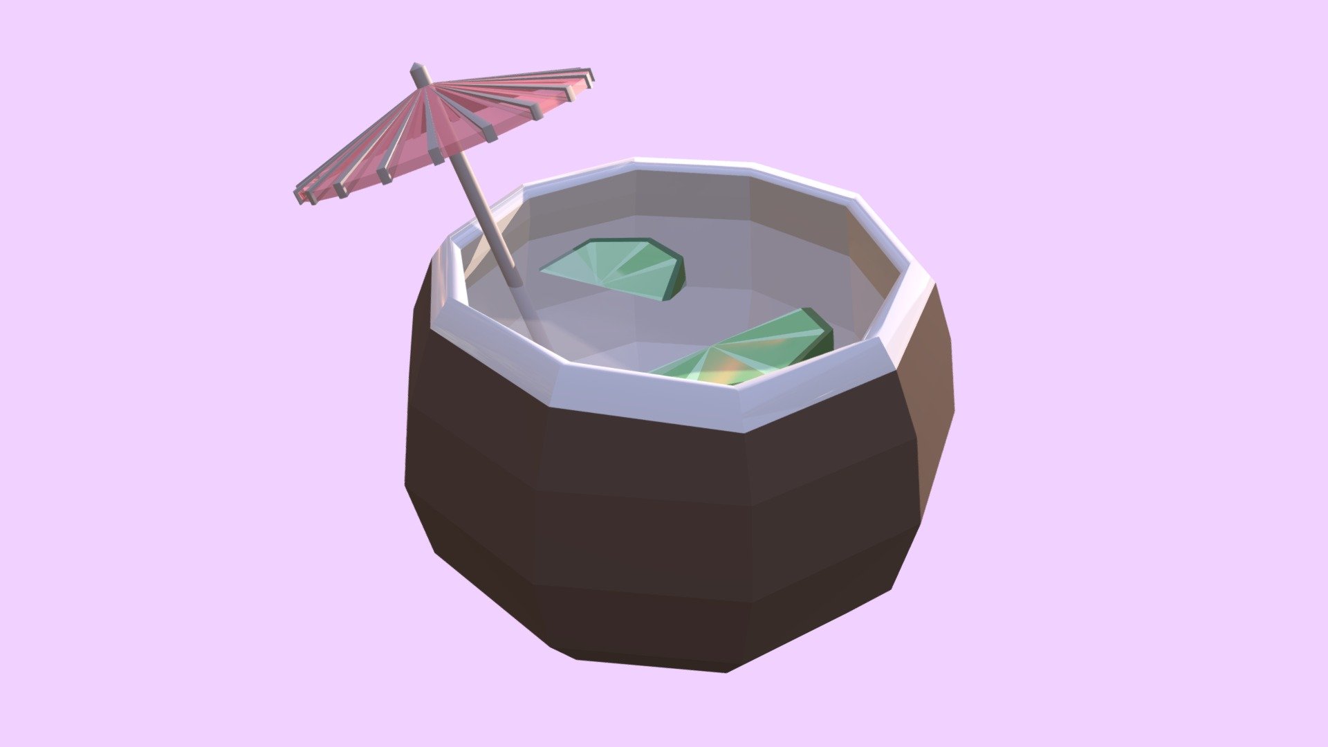 coconut drink - 3D model by samsamvaldez [ee1378f] - Sketchfab
