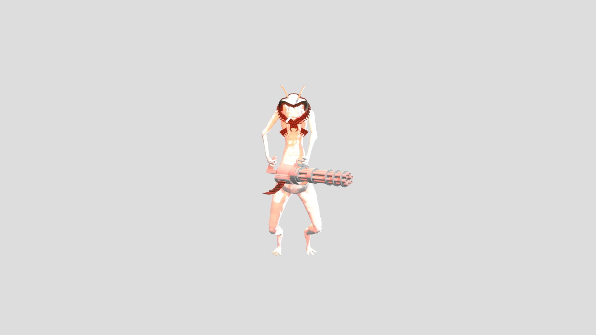 worm with a machine gun - 3D model by cg-pub [ee1574c] - Sketchfab