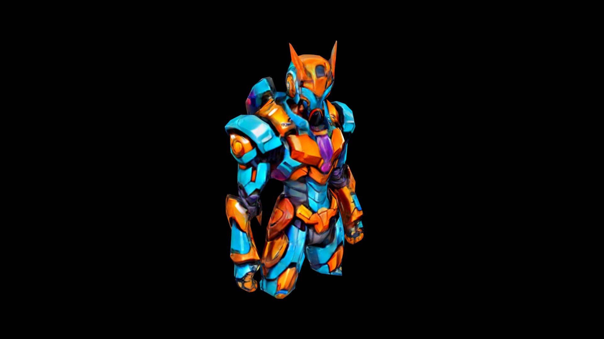 An illustrated animated superhero, clad in a sle - Download Free 3D ...