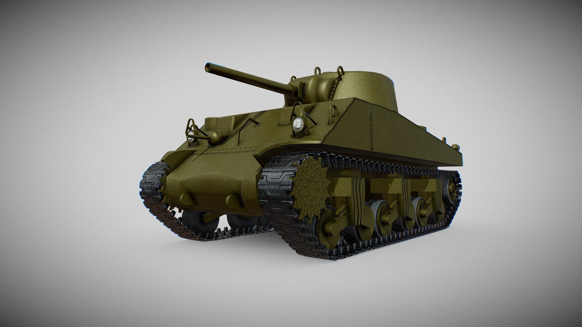 Medium tank M4A2 "Sherman" (USA) model 1940 - 3D model by AkSdev ...
