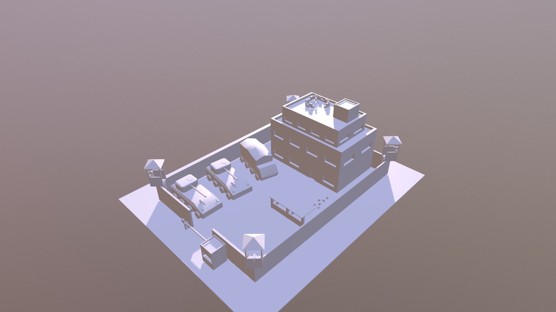 Low poly Military Base - 3D model by Batton [ee2a6a3] - Sketchfab
