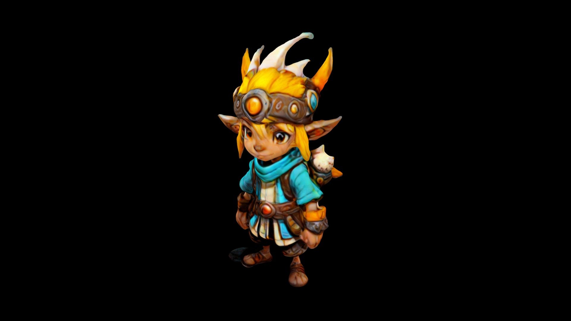 a cute and friendly looking character with yello - Download Free 3D ...