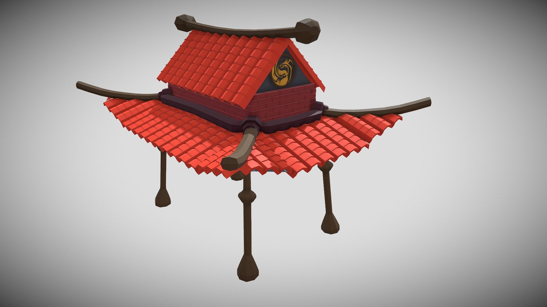 Small asian building - 3D model by elelel35 [ee2f299] - Sketchfab