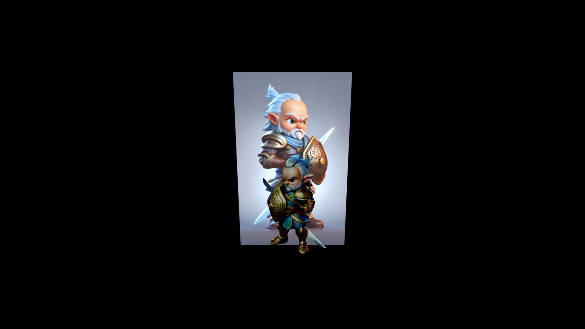 "Old Elf with Sword and Shield" An old elf wi - Download Free 3D model ...
