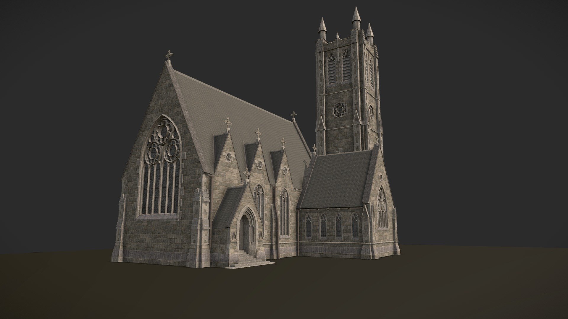 Low-Poly Gothic Church - 3D model by LouisComptdaer [ee34d15] - Sketchfab