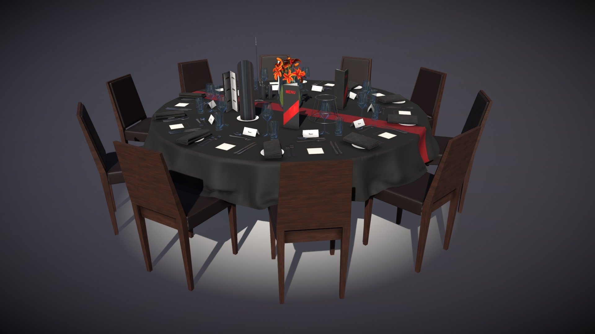 Round Table Setting - Buy Royalty Free 3D model by rvh [ee3a9b2 ...