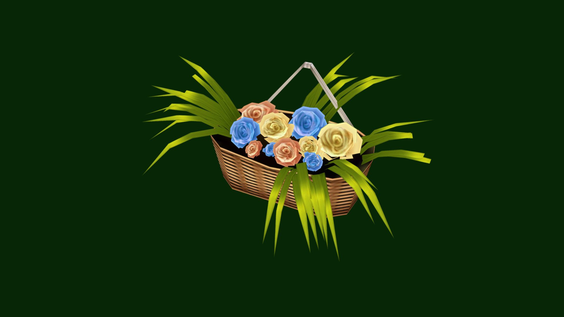 Flowers Basket - 3D model by vicktor [ee3b017] - Sketchfab