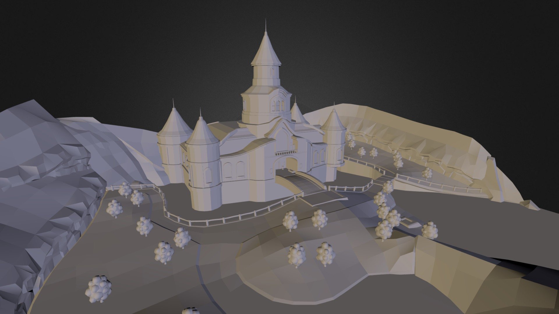 Castle Untextured - 3D model by mStuff [ee3f208] - Sketchfab