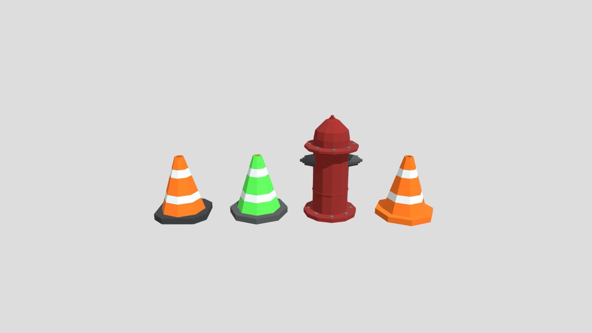 [Free] Fire Hydrant & Traffic Cones - Download Free 3D model by ...