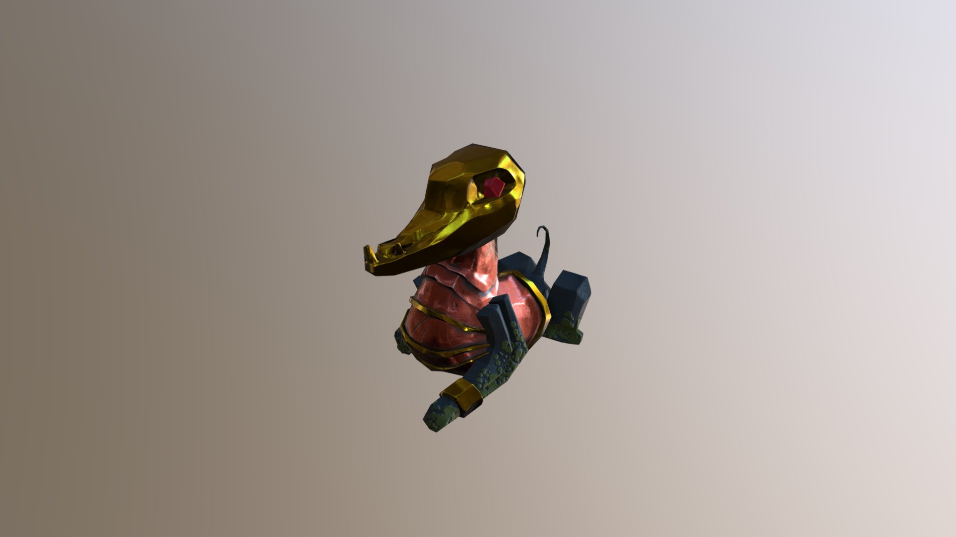 Lizard-dog statue - 3D model by Gashina [ee41414] - Sketchfab