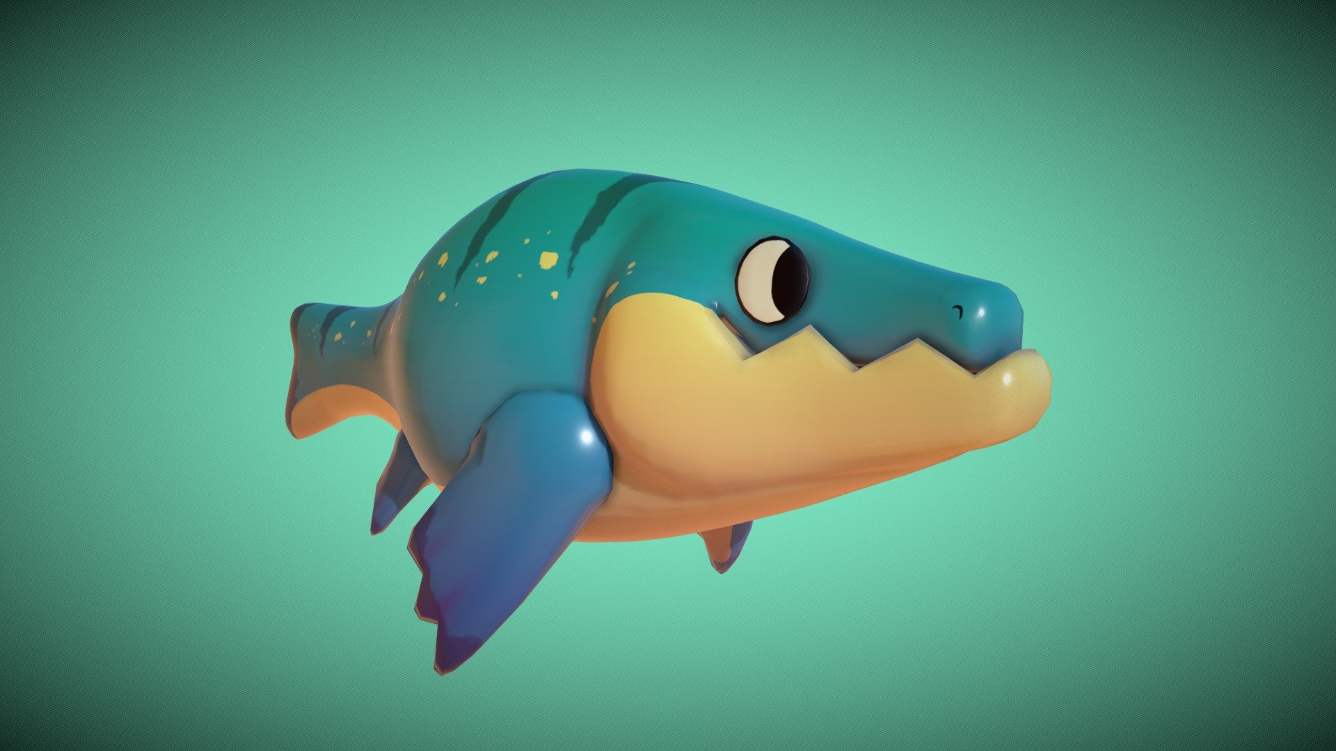 Cartoon Mosasaur - 3D model by Gonzalo Sepúlveda (@LordMcCloud ...