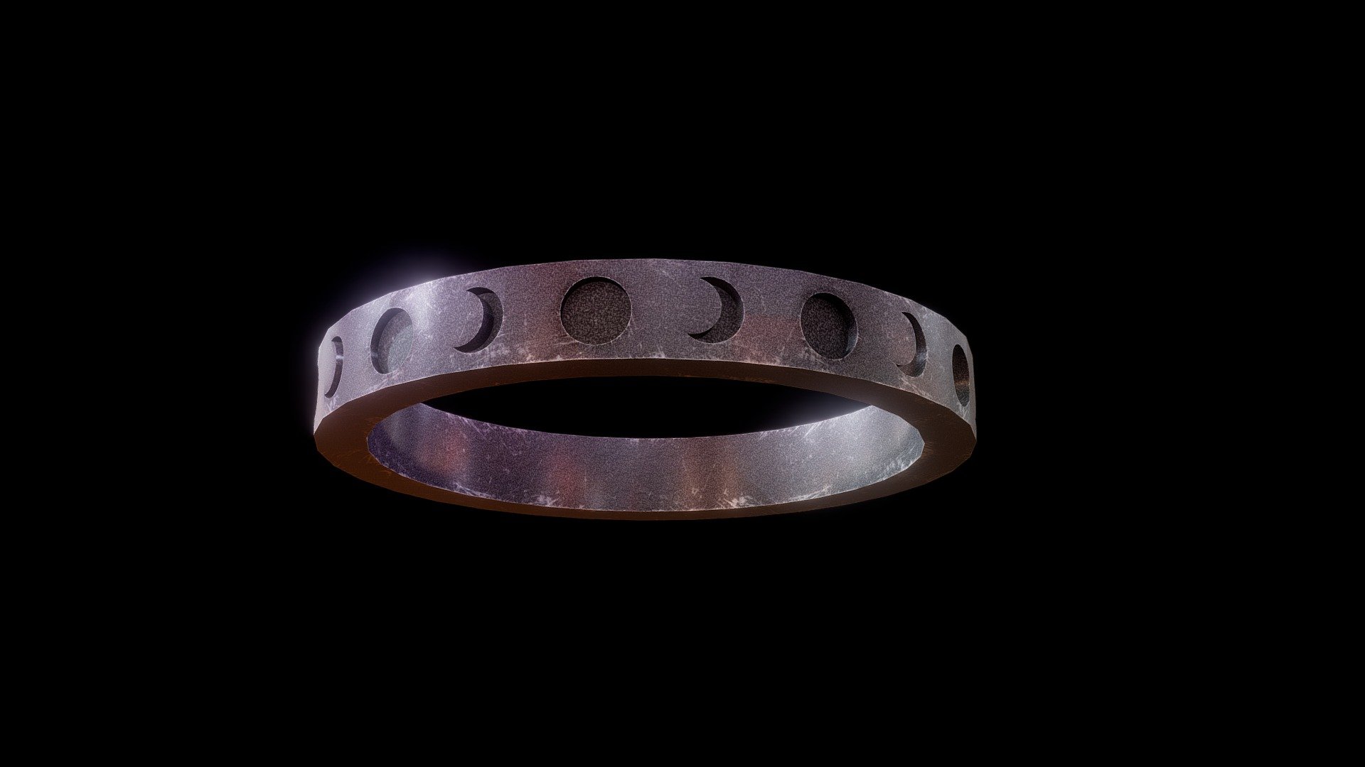 Moon Phase Ring – Textured Metal Ring - 3D model by JuneBug (@Amber ...