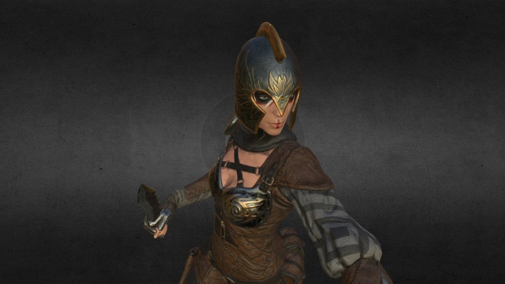 Female Warrior - 3D model by ssaraksh [ee53bc0] - Sketchfab