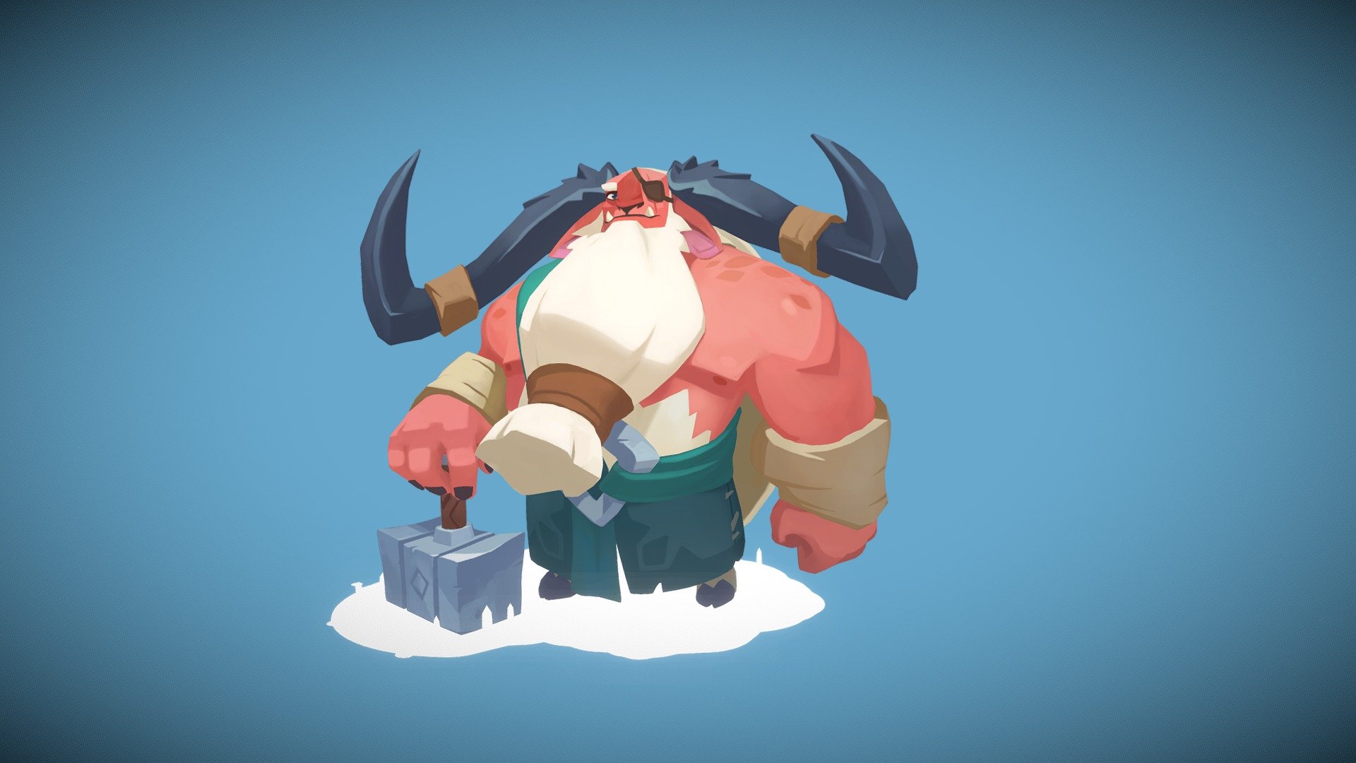 Stylized Hanpainted Horned Character - 3D model by AdrianSanchezAlban ...