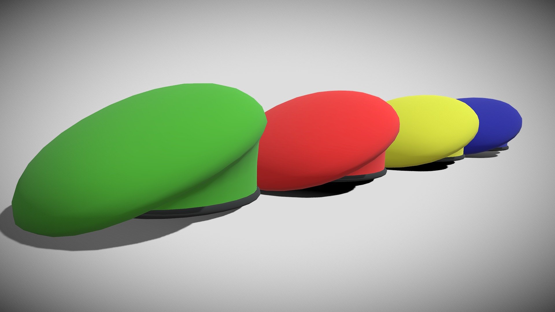 A Red, Blue, Green, and Yellow Barretts - Download Free 3D model by ...