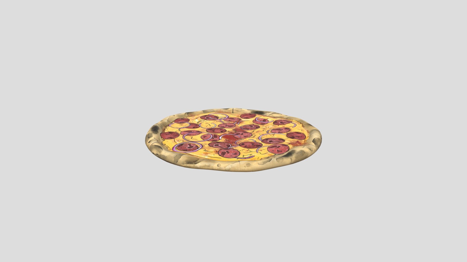 Hand-painted cartoon Pizza - 3D model by mdnss [ee5d326] - Sketchfab