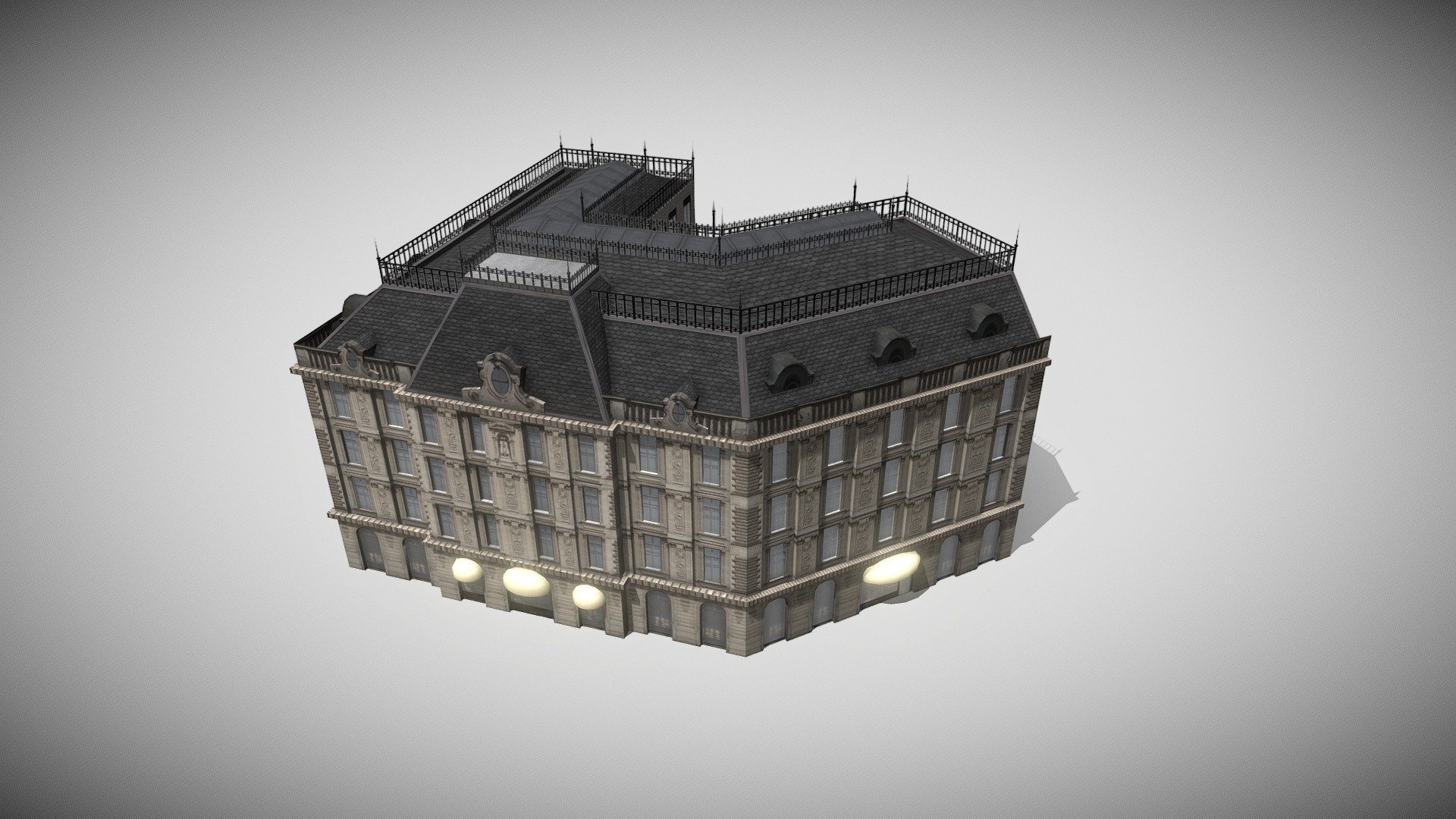 W2W building 135º degree German style - Download Free 3D model by aitortilla01 [ee64e1e] - Sketchfab