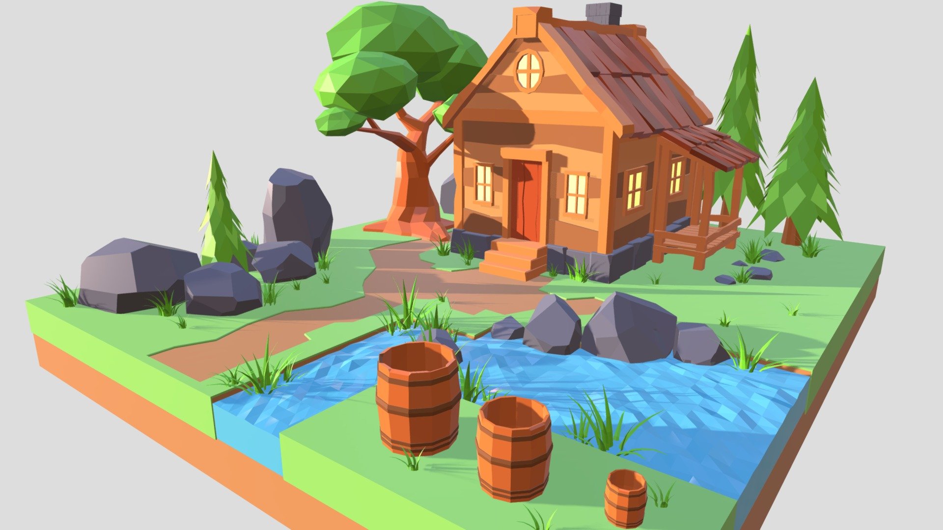 Countryside Cottage 07 - Buy Royalty Free 3D model by qadri.s [ee691f7 ...