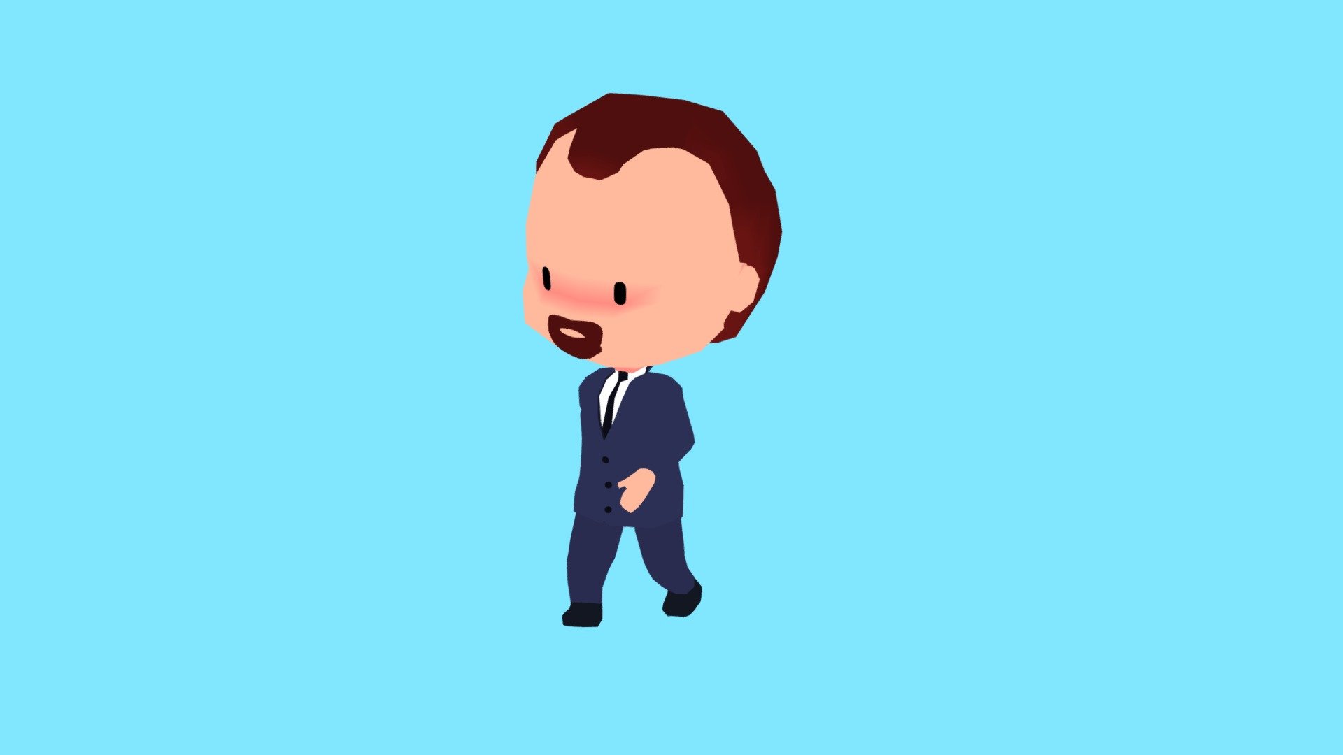 chibi character in suit Walking - 3D model by cubemelongames [ee72db7 ...