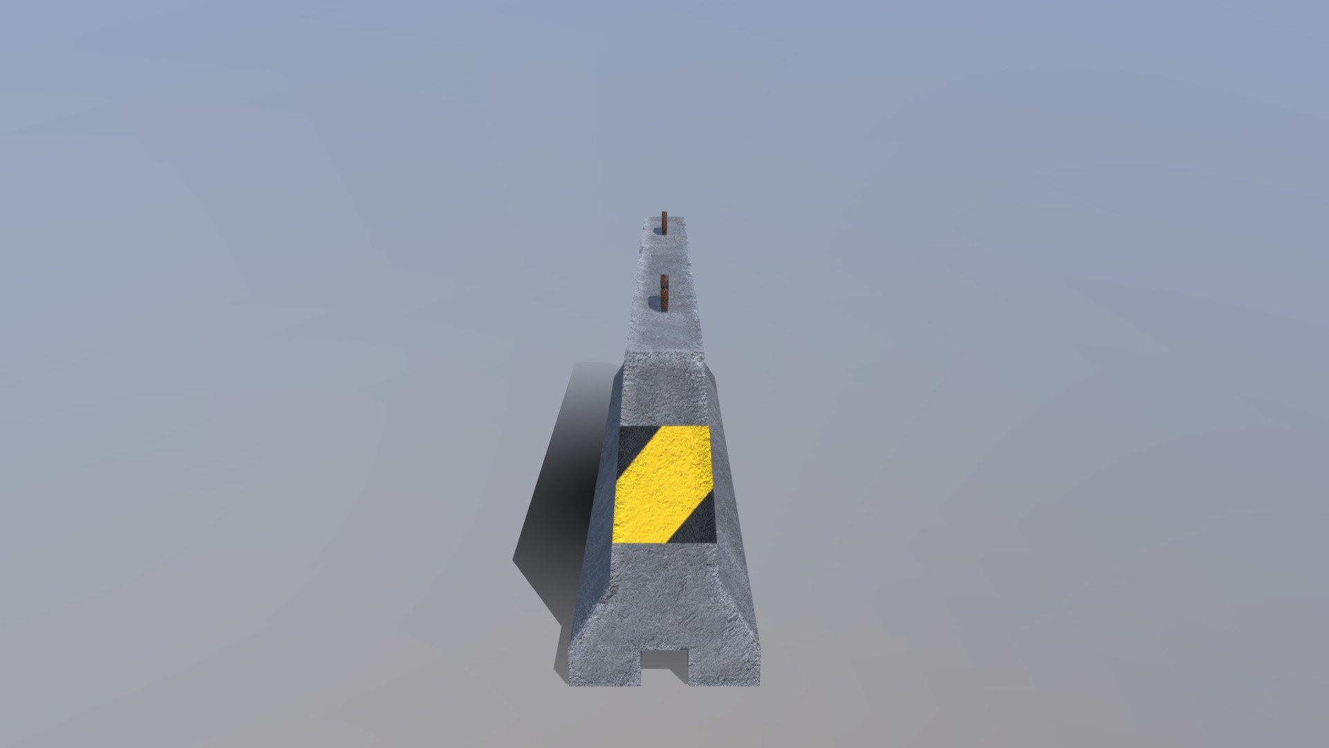 Concrete Road Barricade with Visibility Stripe - Download Free 3D model ...