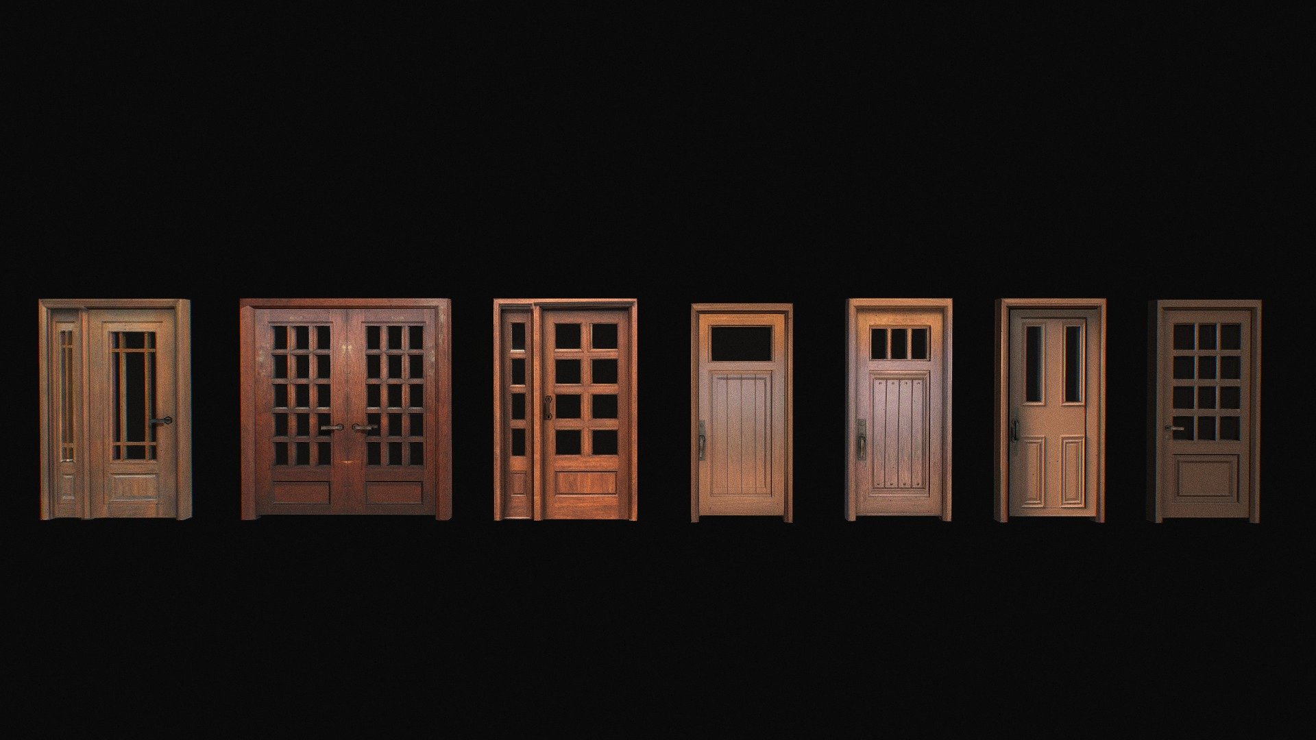 Low-Poly PSX Style Front Doors Pack - Download Free 3D model by ...