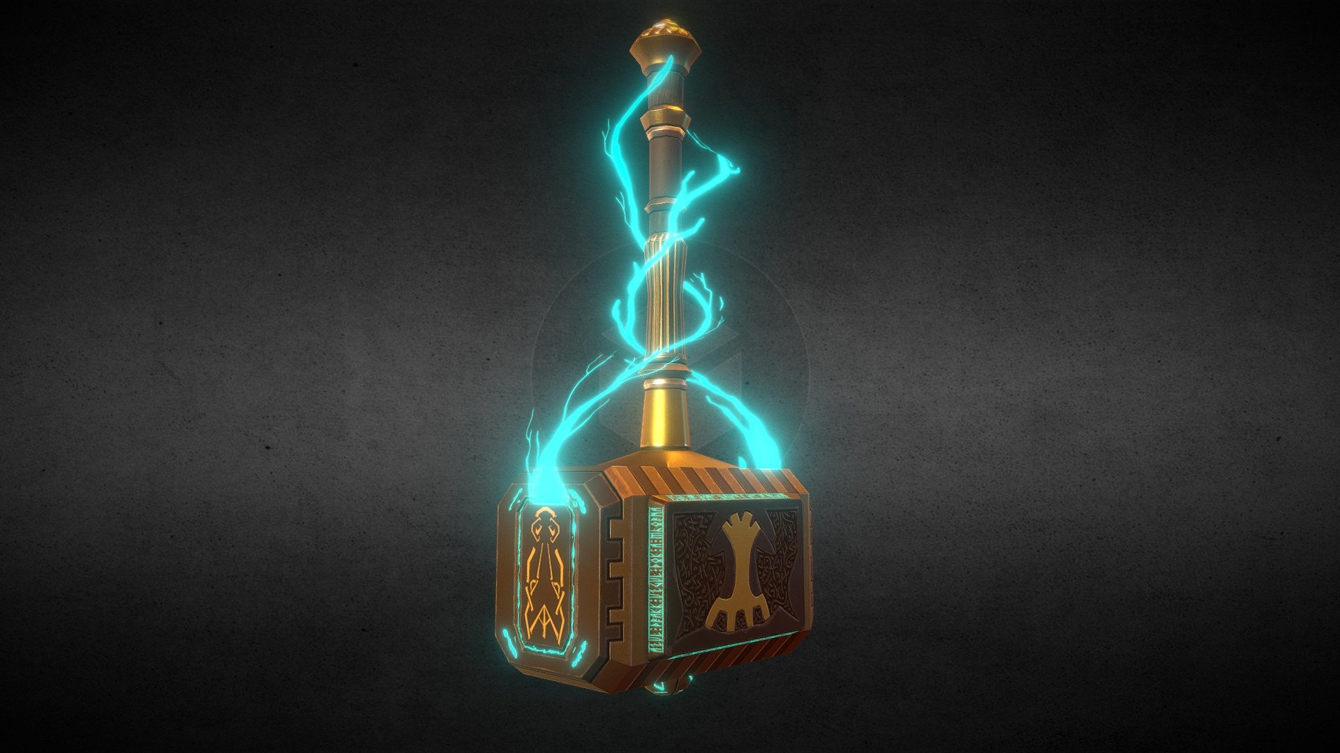 Enchanted Dwarven War Hammer - 3D model by zodaklatino [ee801ac ...