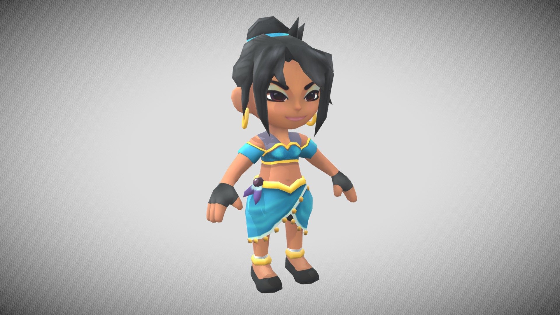 Ninja Blue Dancer - 3D model by Anastasia (@DemonicSignature) [ee80851 ...