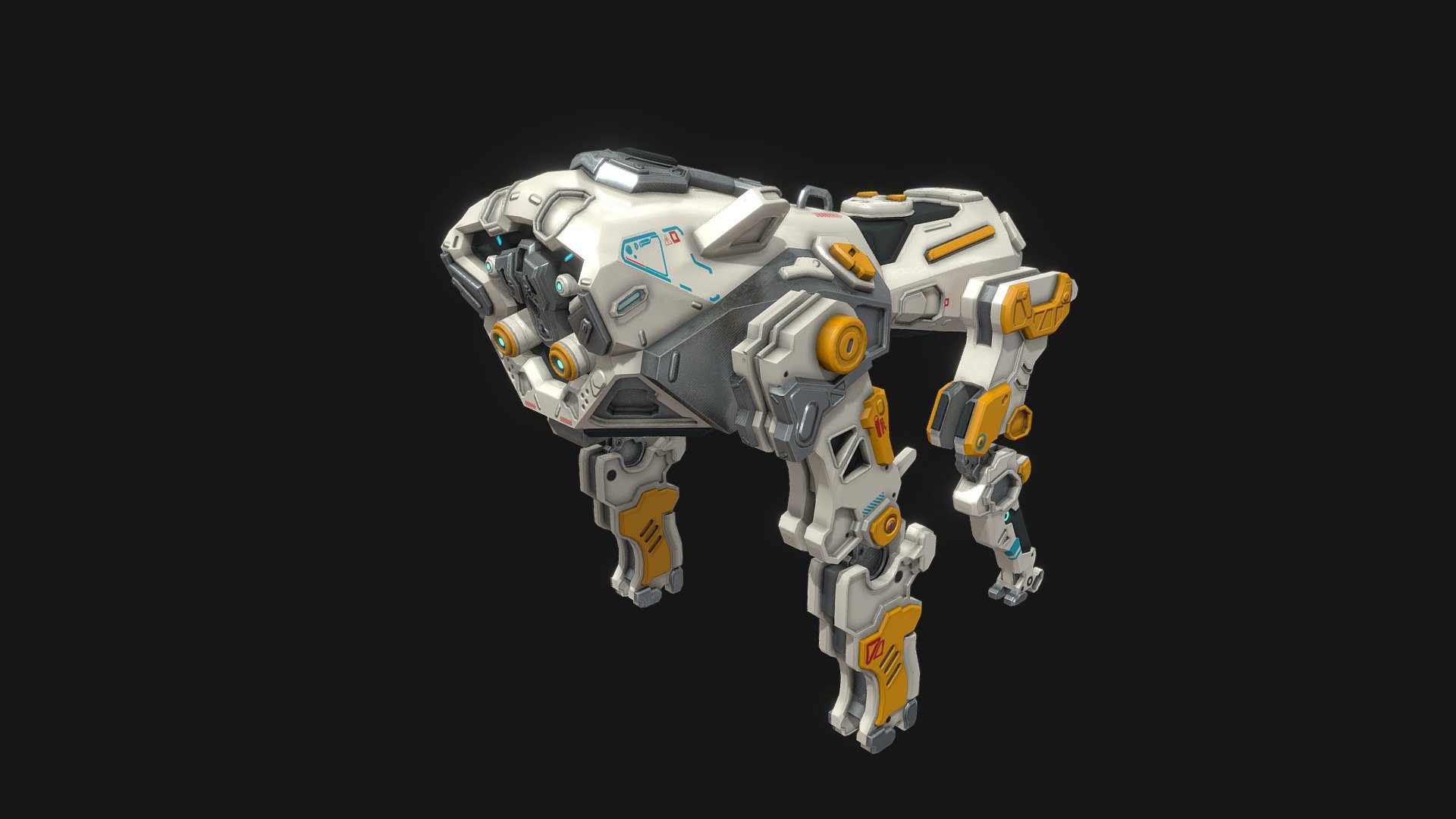 Sci fi quadruped scout robot - 3D model by Alexandr33D (@vympel ...
