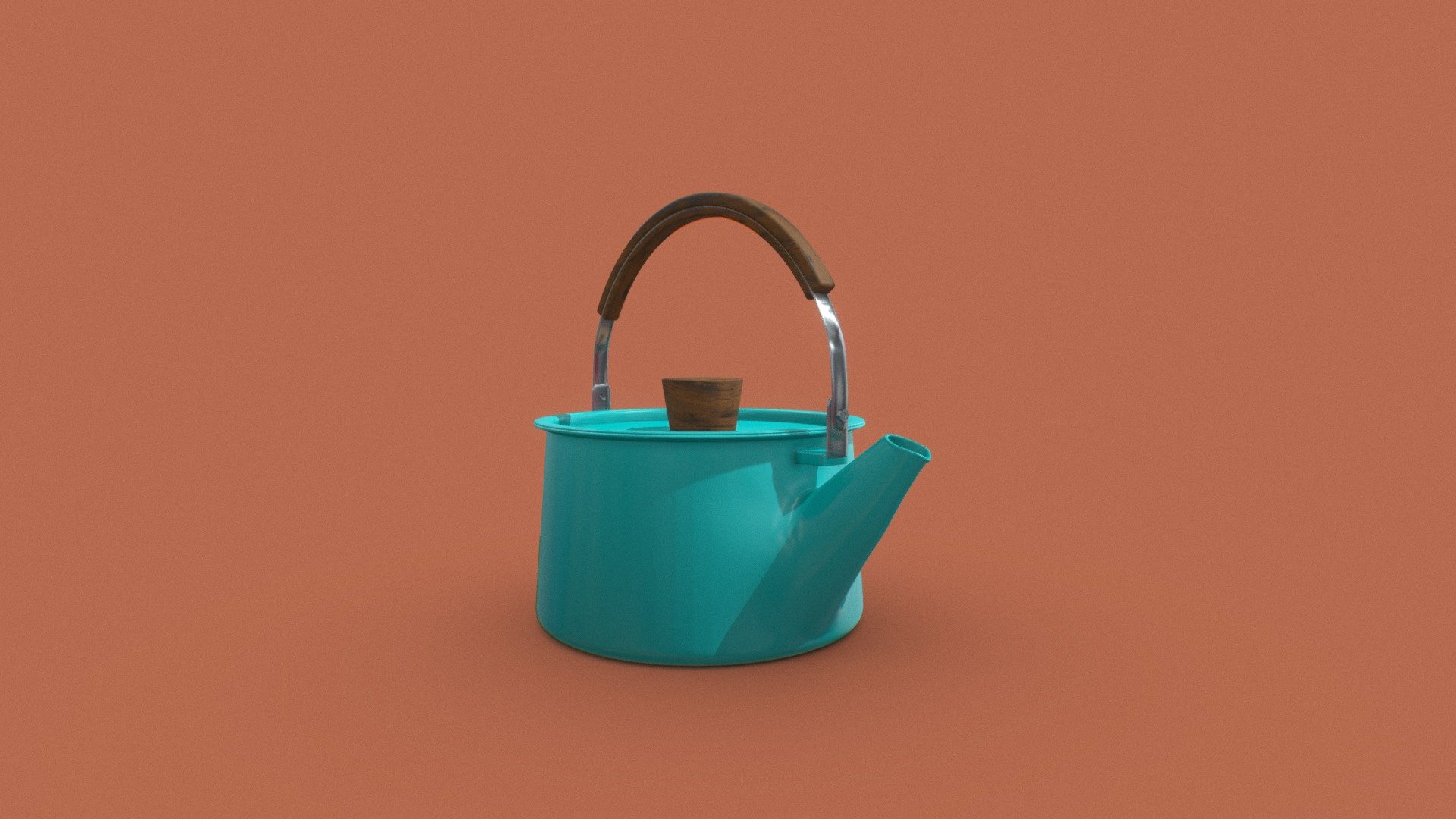 Minimalist Tea Kettle Wooden Handle - Buy Royalty Free 3D model by ...