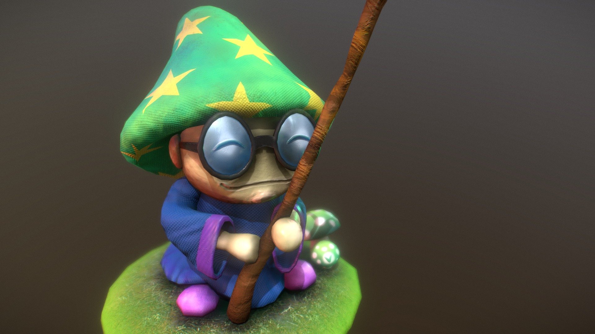 Vine Realms Shroom Wizard Character and Diorama - Buy Royalty Free 3D ...