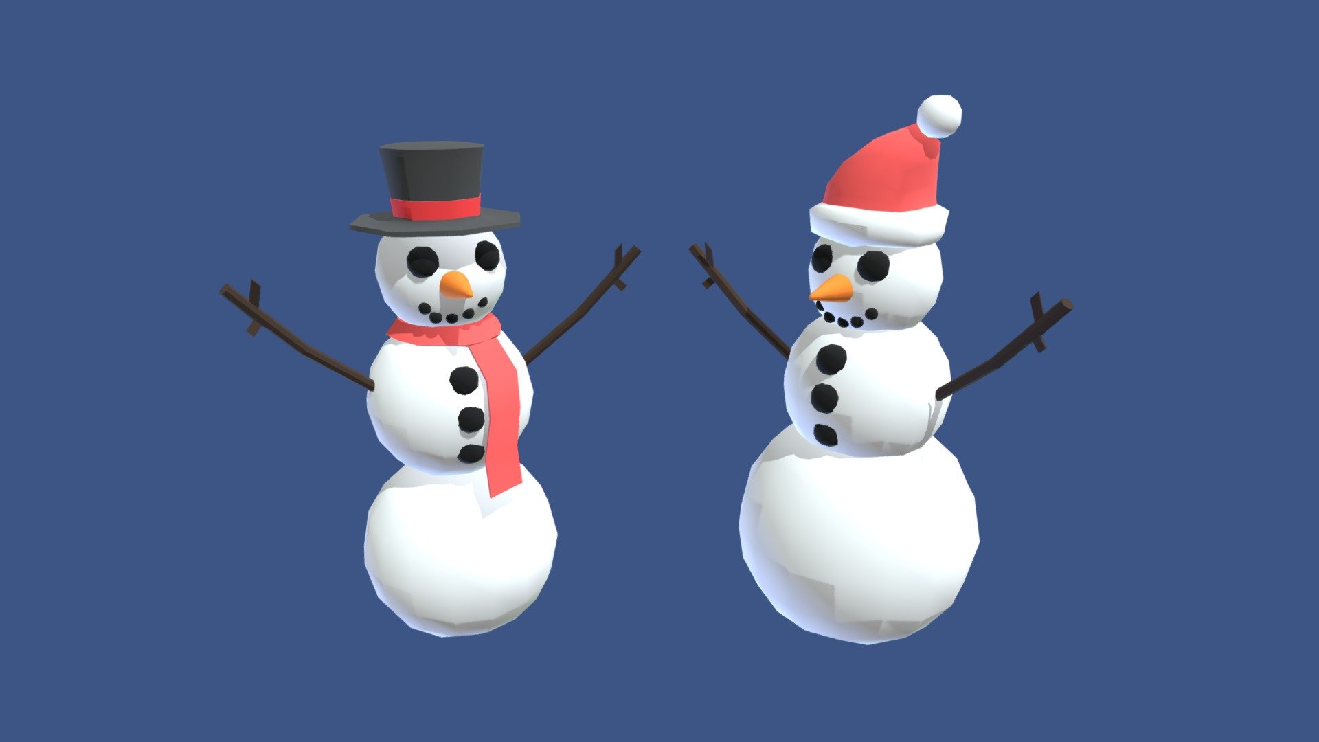 Low-Poly Game-Ready Snowman Set - Buy Royalty Free 3D model by SophieJu ...