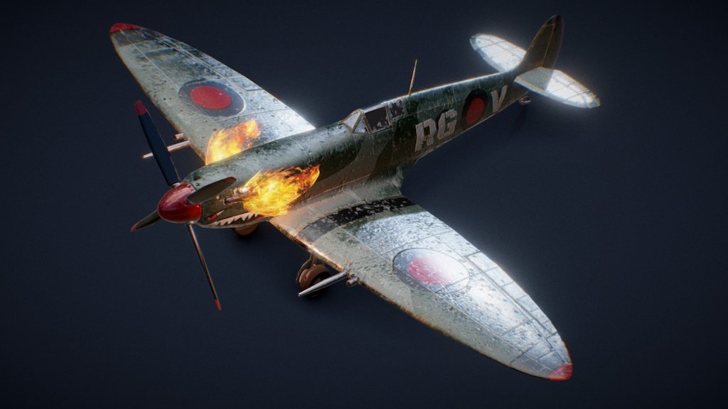 Flamethrowing Shark Spitfire - Download Free 3D model by Bohdan Lvov ...