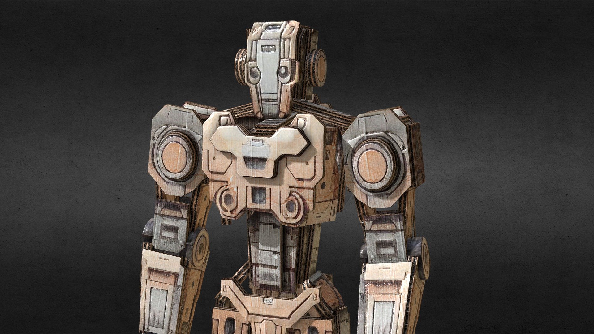 Detailed scifi cardboard paper robot - Buy Royalty Free 3D model by ...