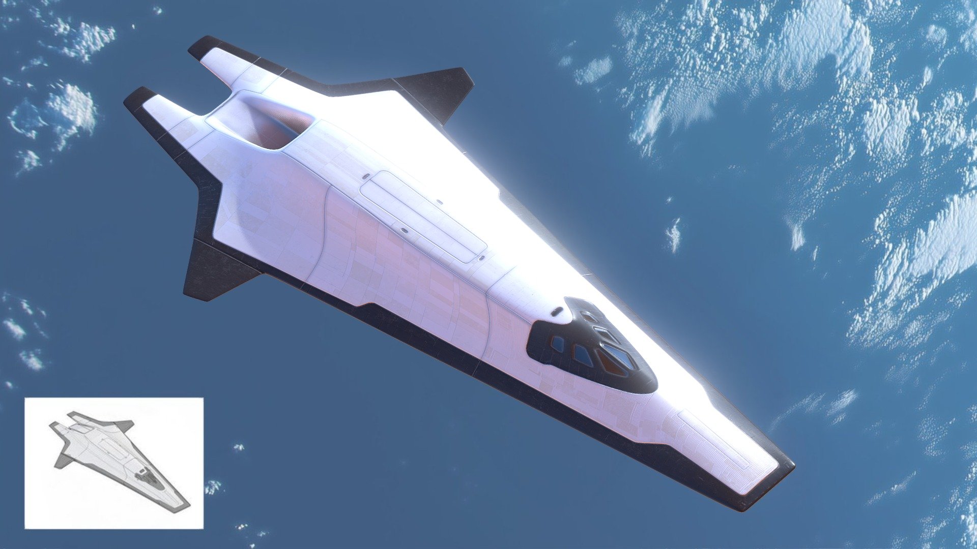 Sci Fi Space Shuttle "Vanguard" - Download Free 3D model by markkingsnorth [eea1525] - Sketchfab