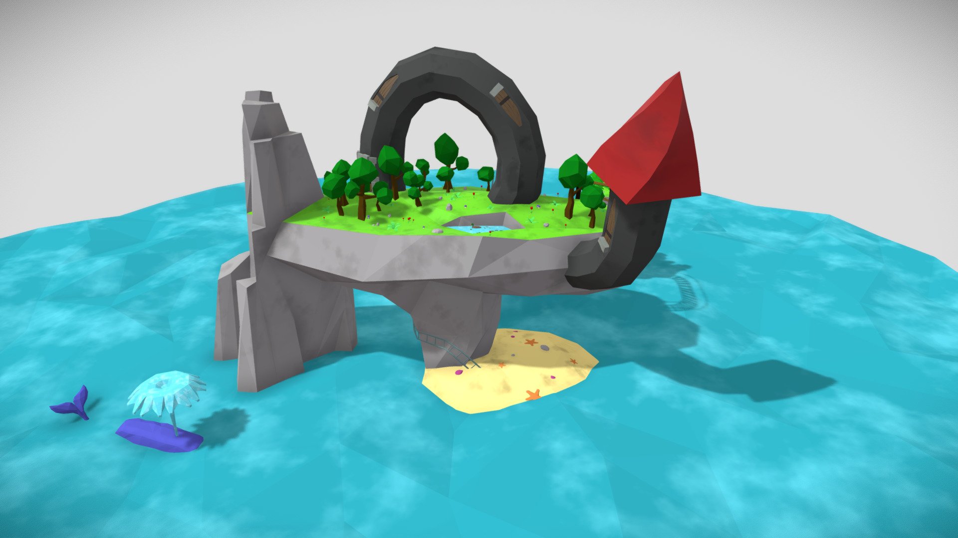 Rubber Tower Island - 3D model by FABulous7 [eea3861] - Sketchfab