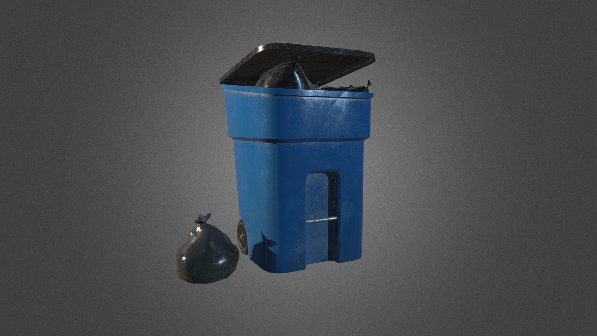 Trash Can Blue - 3D model by Vladyslav_Volodymyrovych [eea52f0] - Sketchfab